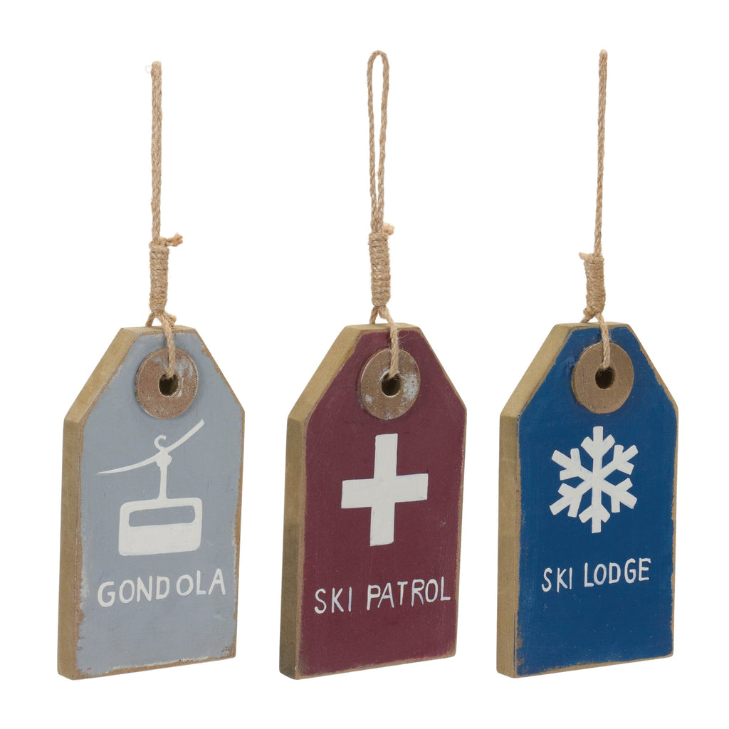 Wood Ski Tag Ornament (Set of 12) – Steals